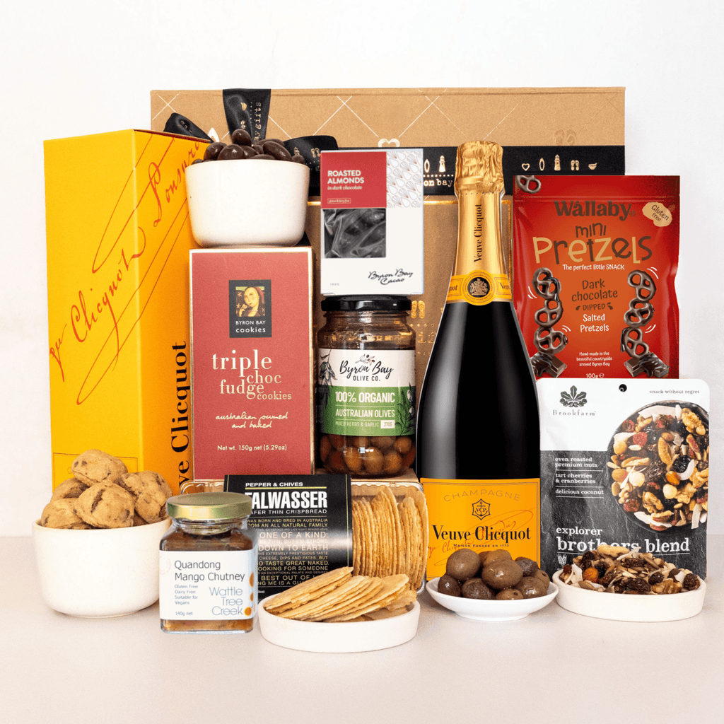 Champagne Gift Hamper | Veuve and Treats Gift | Christmas Hampers